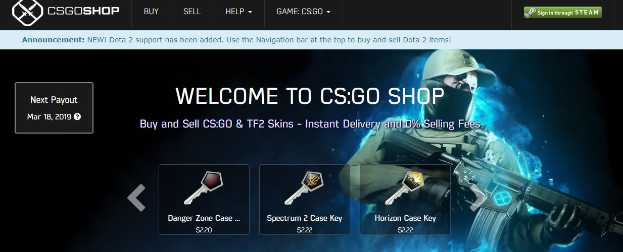CSGO-Shop - gambling site - Buy & Sell CSGO Skins | Top100-list.com