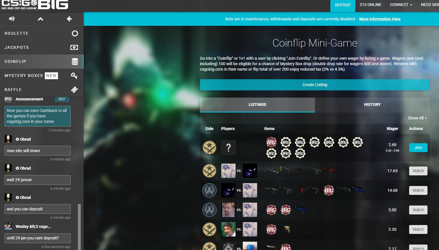 CSGOBig - gambling site | Real Money Bonus Code | Top100-list.com